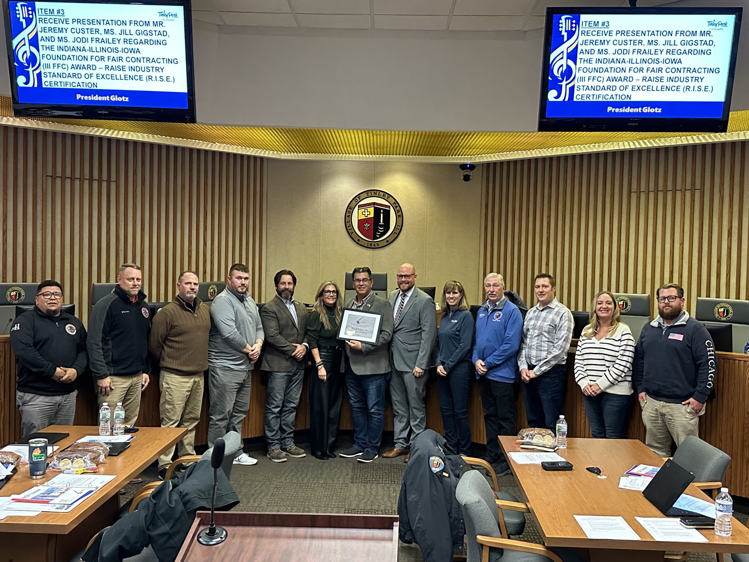 PRESS RELEASE: Tinley Park Achieves Platinum RISE Certification - III FFC